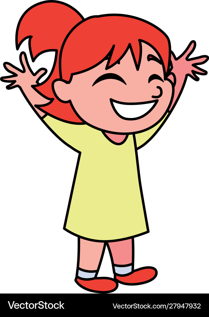 Cute girl smiling on white background Royalty Free Vector