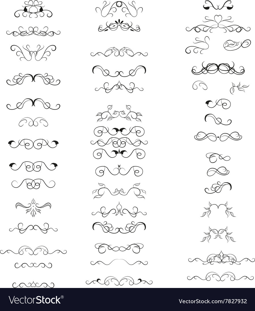 Decorative text dividers design elements set Vector Image Decorative text dividers design elements set Vector Image