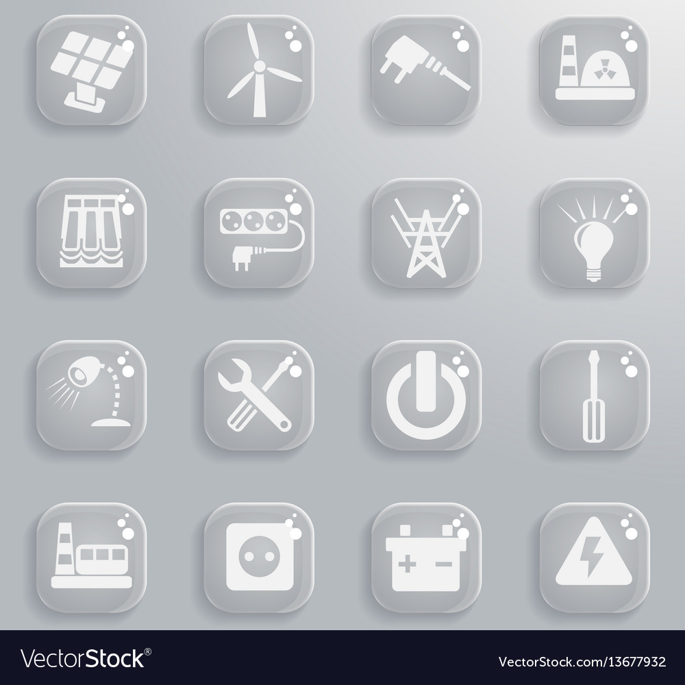 Electricity icon set Royalty Free Vector Image