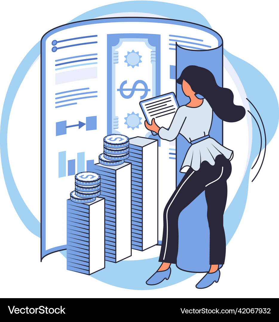 Financial analysis effective management of funds Vector Image