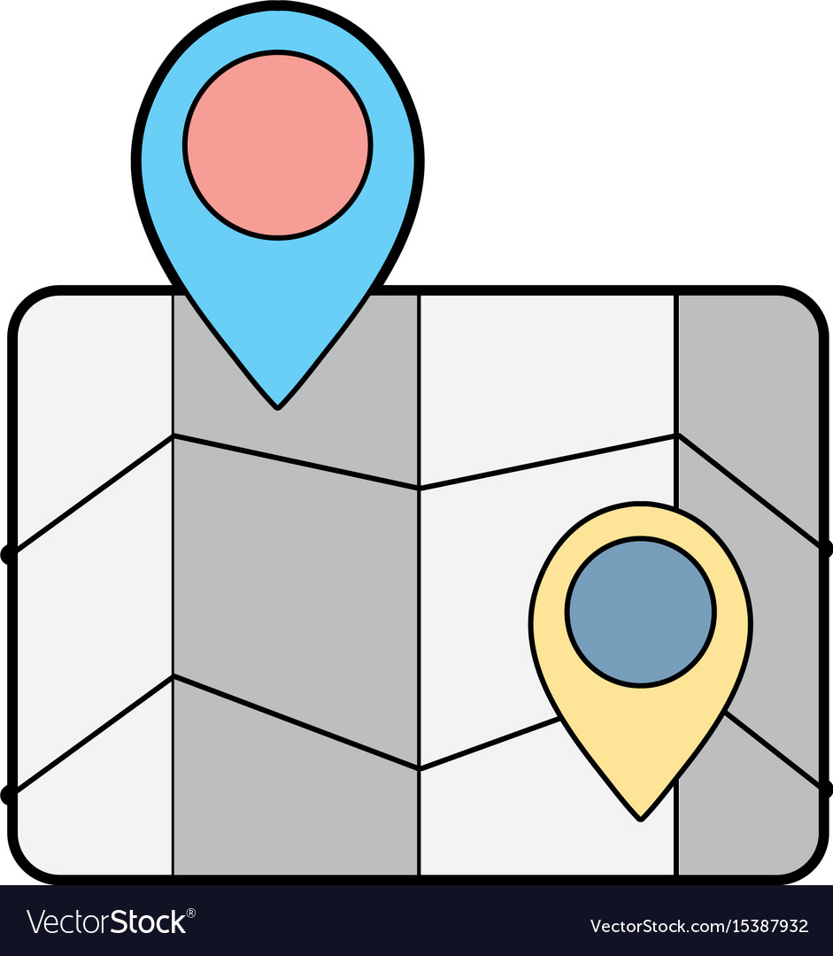 Geography map with points to location Royalty Free Vector