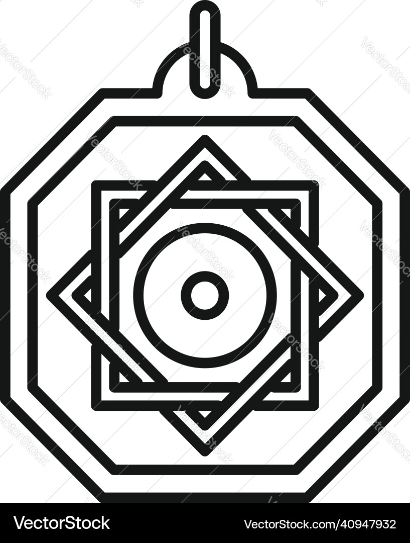 Hand amulet icon outline greek Royalty Free Vector Image