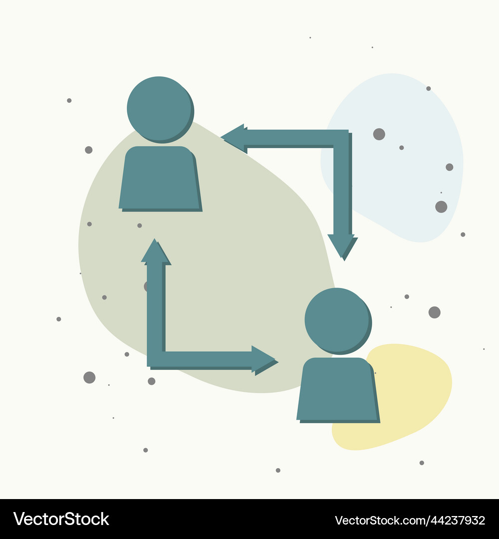 Icon business man with arrow on multicolored Vector Image