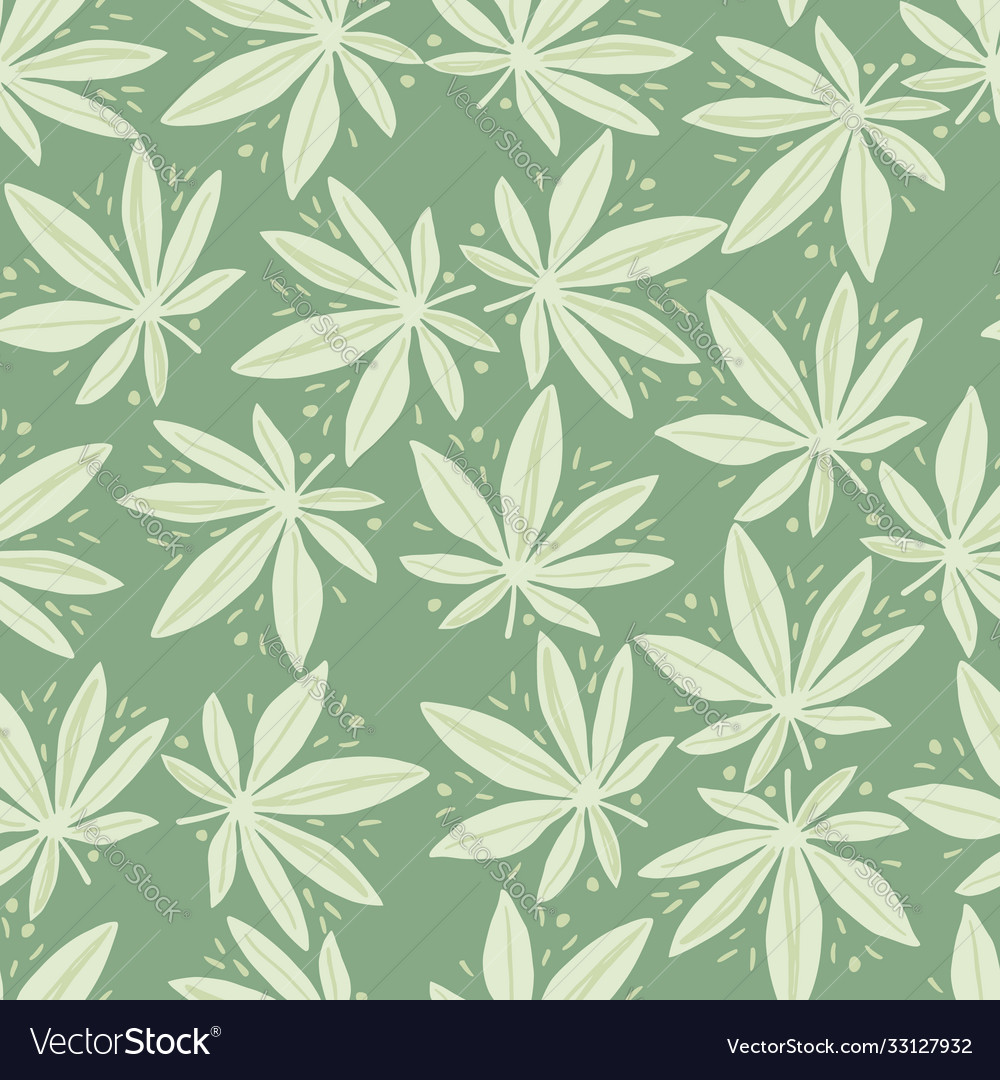 Marijuana Leaf Seamless Pattern Royalty Free Vector Image