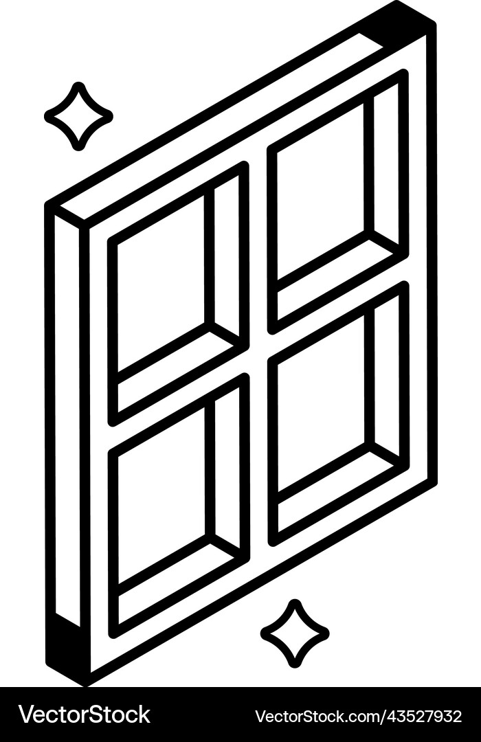 Modern line icon of a window Royalty Free Vector Image