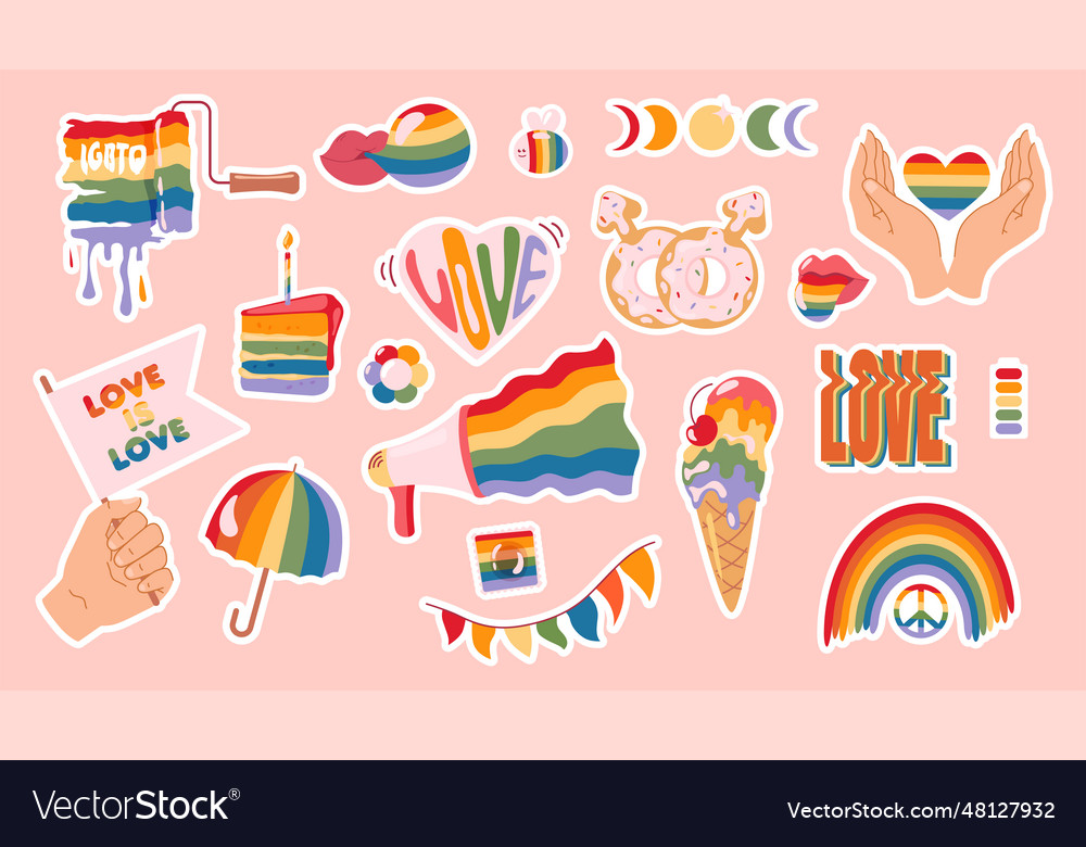 Set of lgbtq community symbols Royalty Free Vector Image