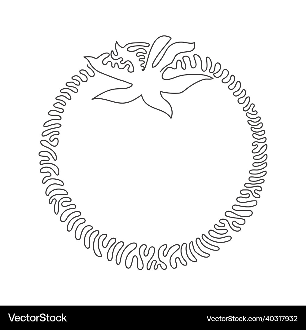 Single one line drawing whole healthy organic Vector Image