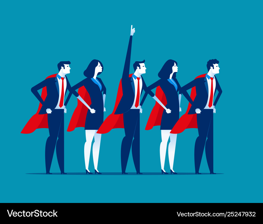 Super team business character super leader Vector Image