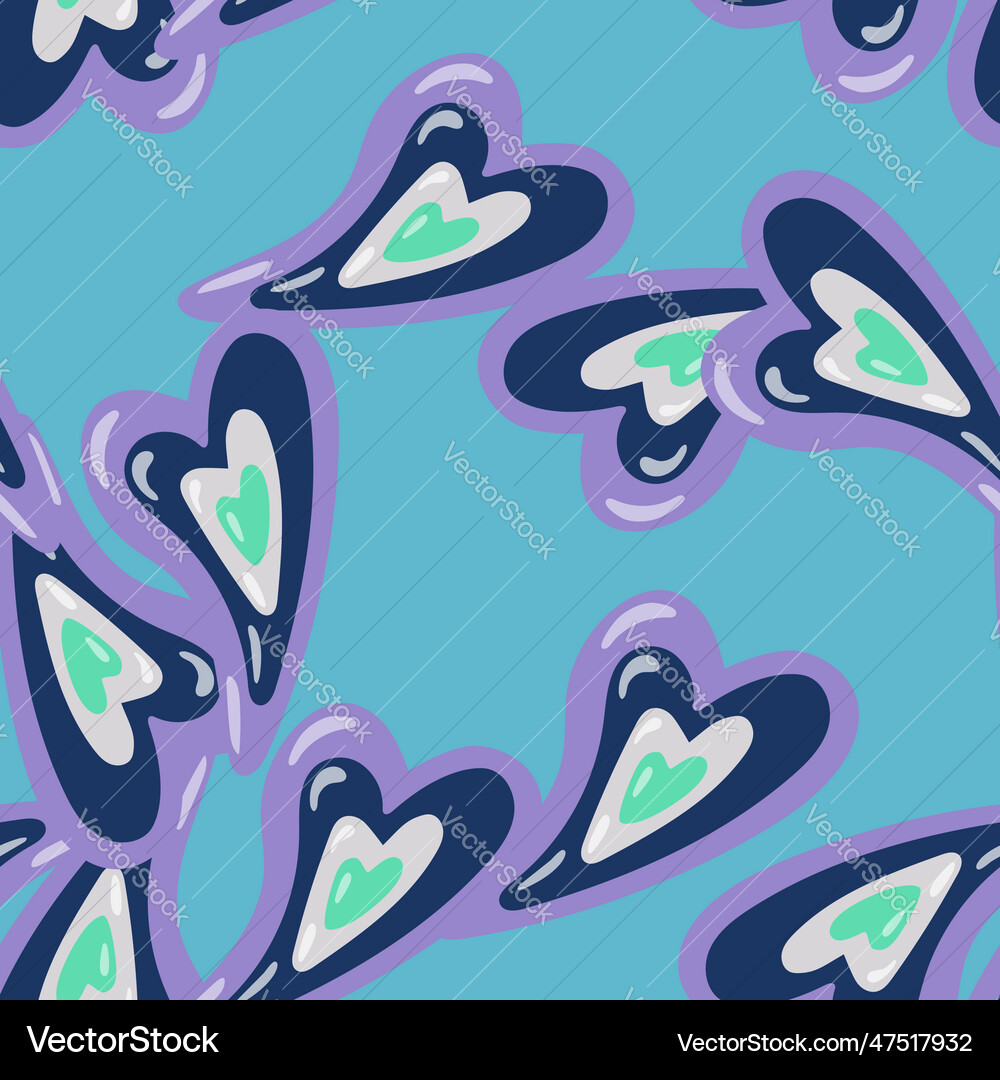 Vintage hearts seamless pattern 14 february Vector Image