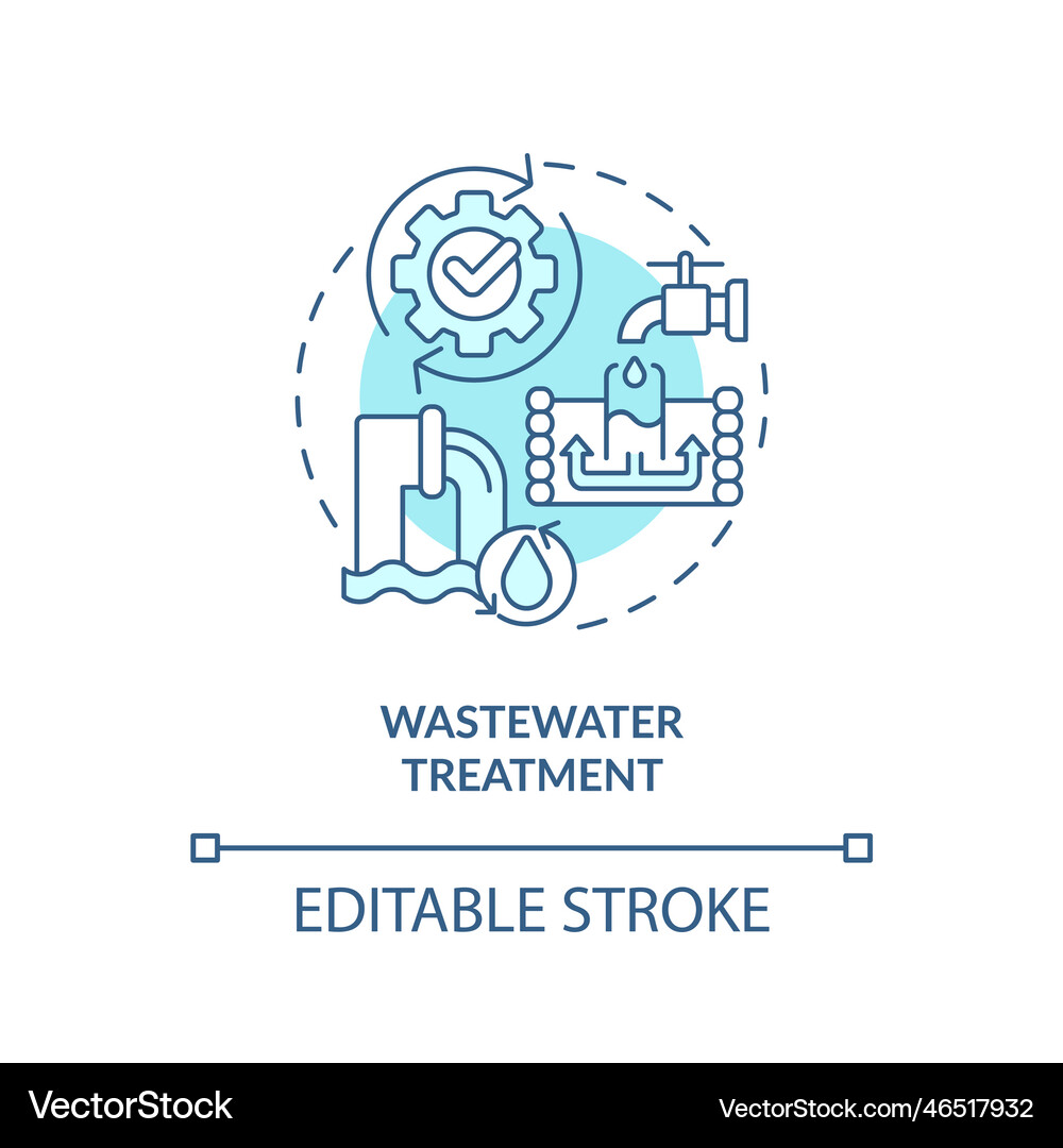 Wastewater treatment turquoise concept icon Vector Image