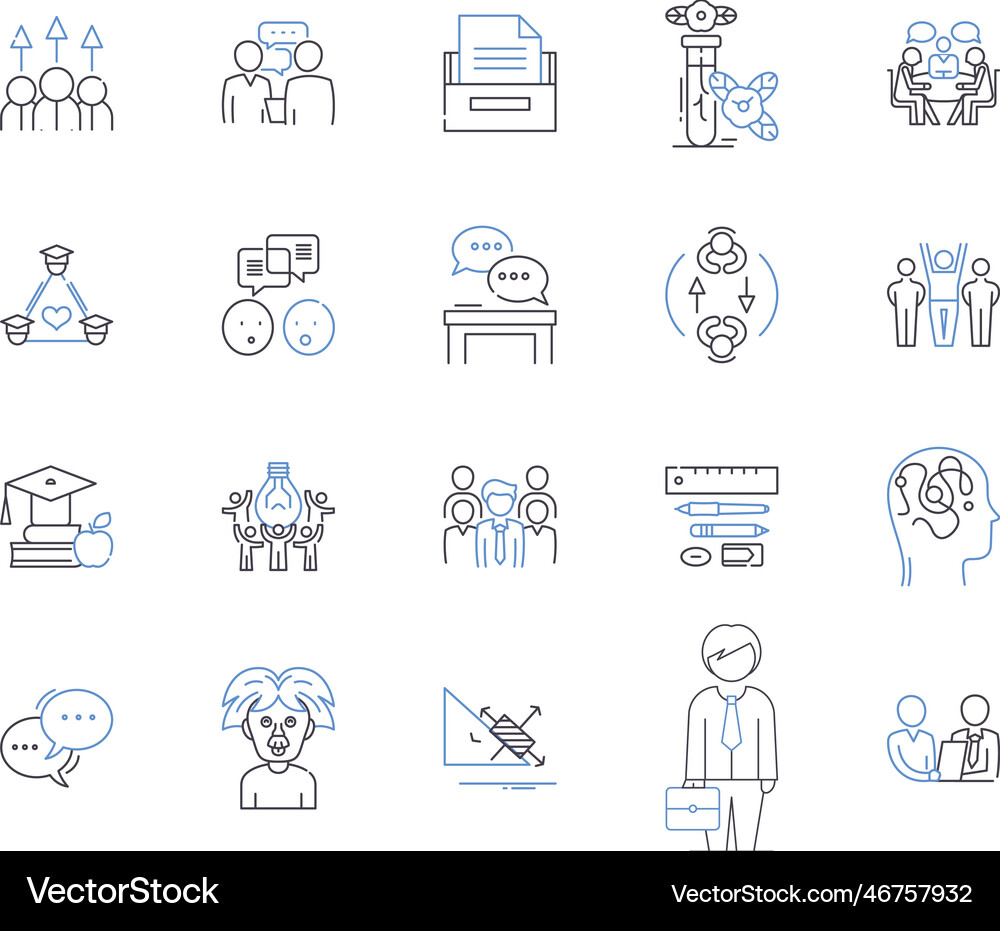 Workshops and sessions outline icons collection Vector Image