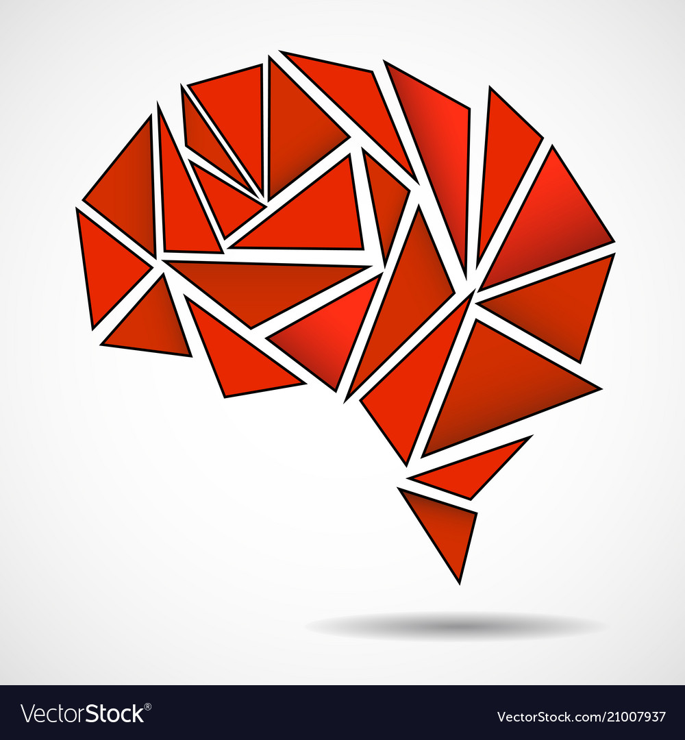 Abstract geometric human brain Royalty Free Vector Image