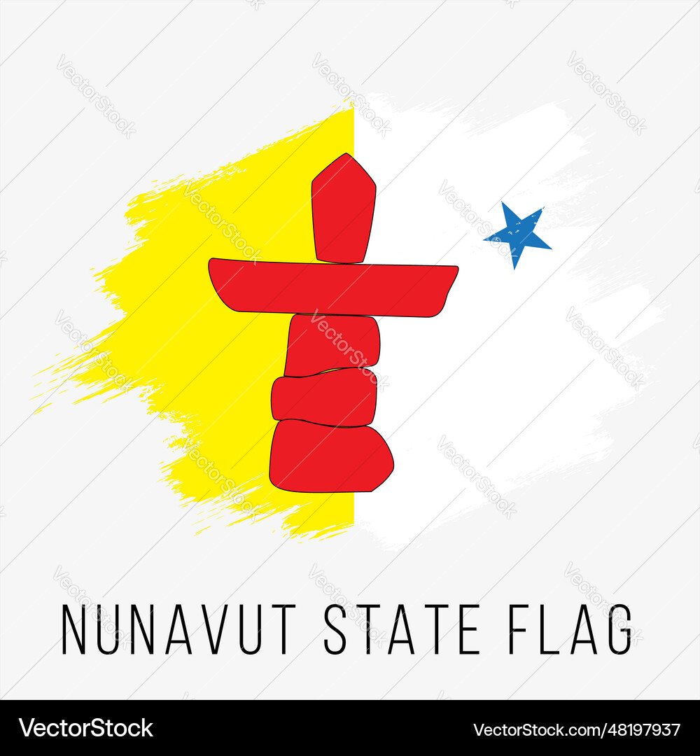 Canada province nunavut flag design Royalty Free Vector