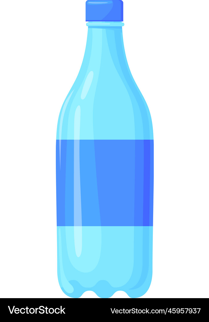 Cartoon plastic bottle fresh water drink icon Vector Image