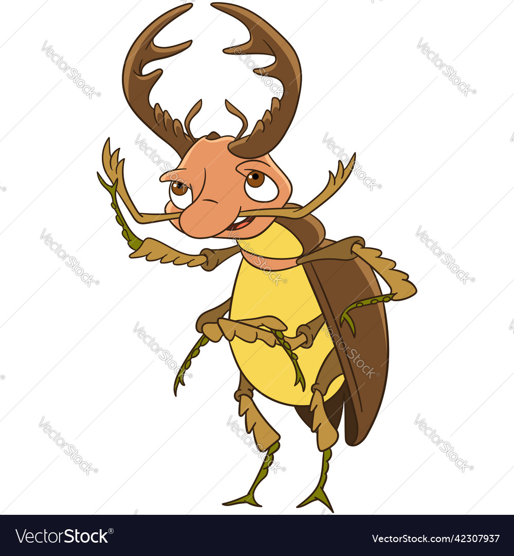 Cartoon stag beetle Royalty Free Vector Image - VectorStock