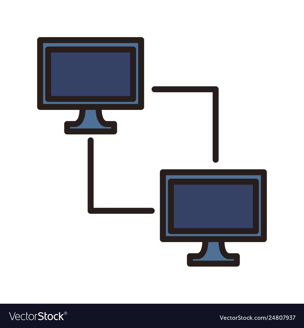 Computer network symbol Royalty Free Vector Image