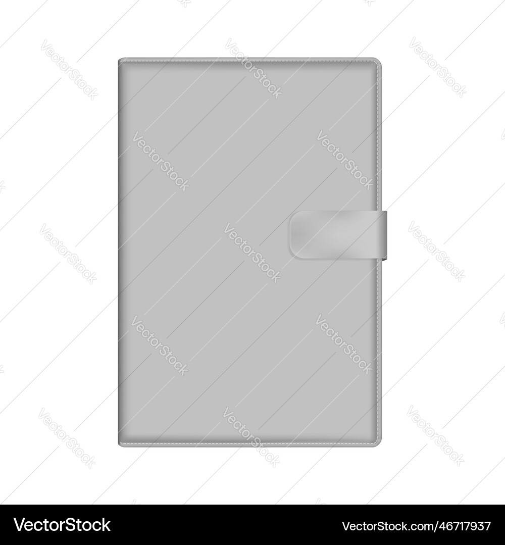 Hard cover gray leather notebook with holding Vector Image
