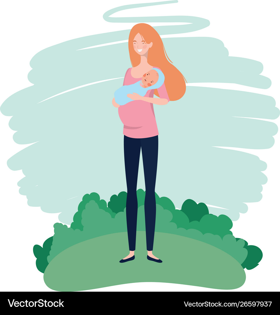 Isolated mother with baby design Royalty Free Vector Image