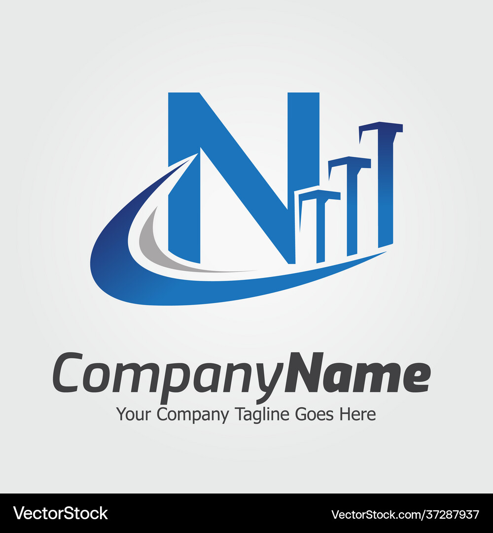 Letter n logo template colorful l Royalty Free Vector Image