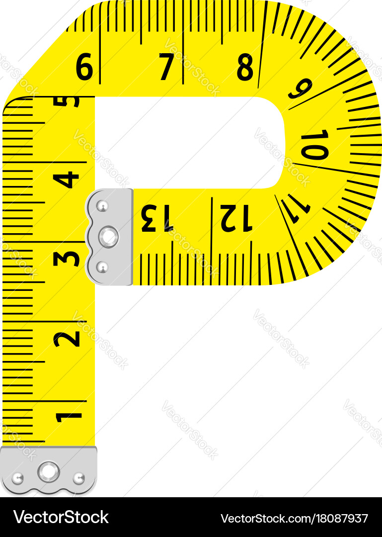 Letter p ruler icon cartoon style Royalty Free Vector Image