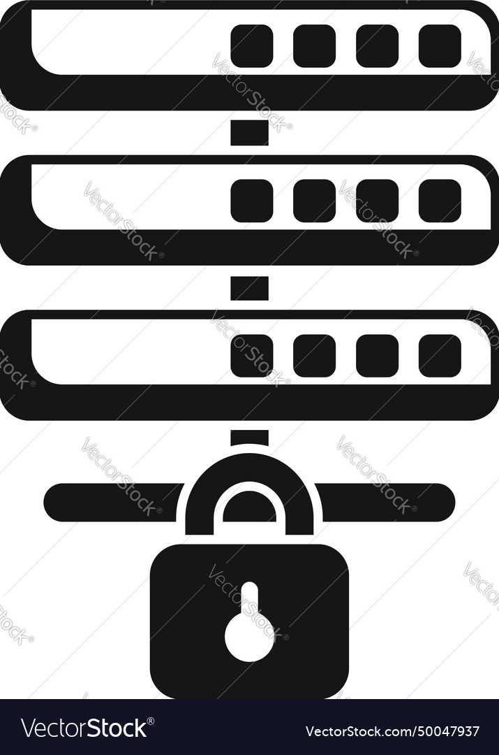 Lock server data icon simple privacy Royalty Free Vector Lock server data icon simple privacy Royalty Free Vector