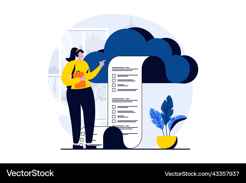 Online survey concept with people scene in flat Vector Image