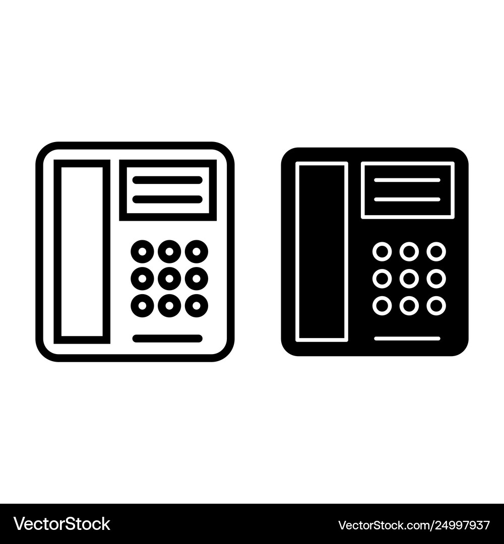 Phone line and glyph icon telephone Royalty Free Vector