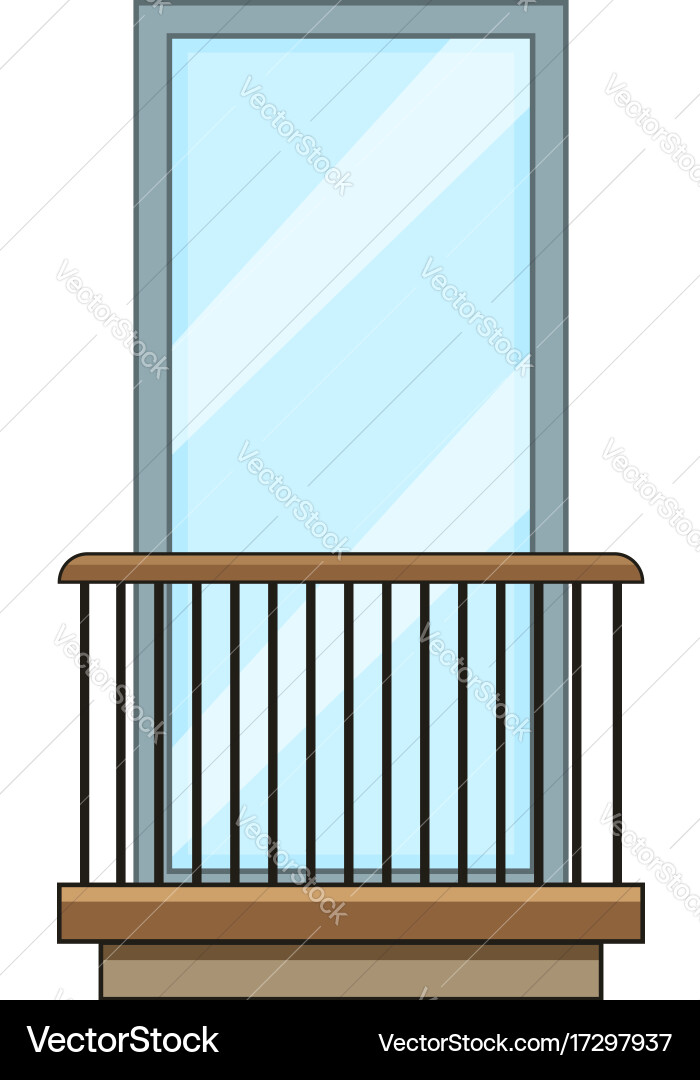 Rail balcony icon cartoon style Royalty Free Vector Image