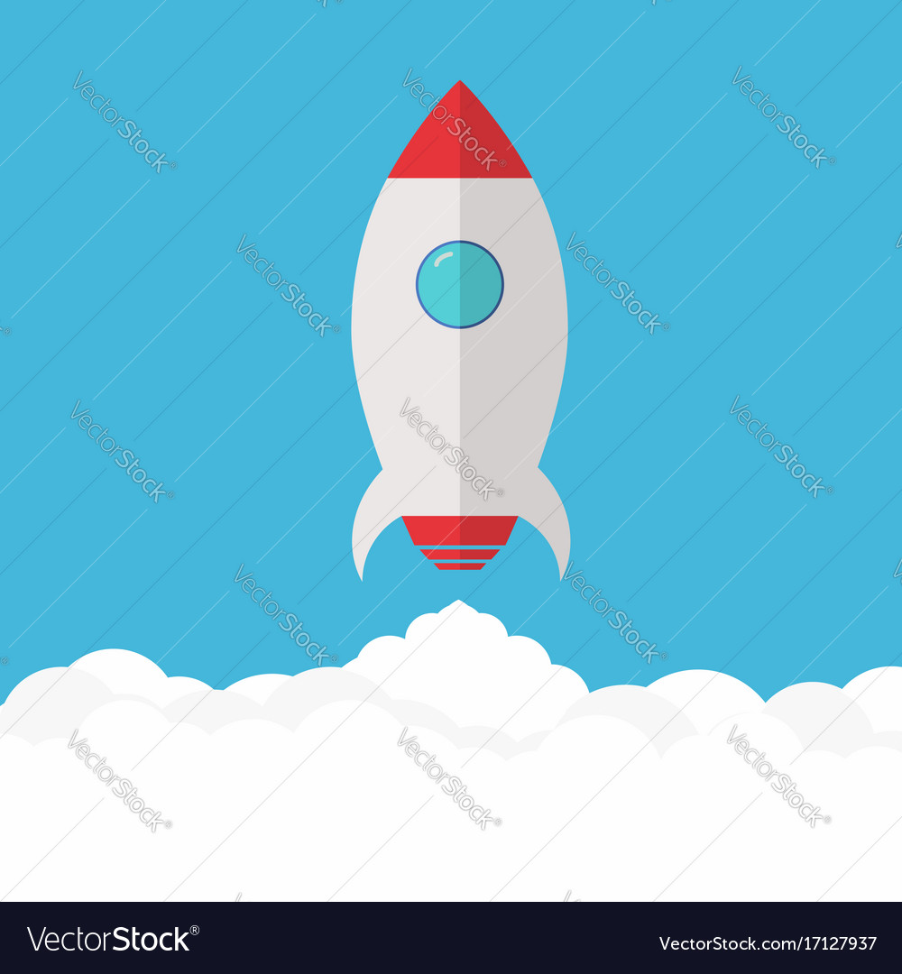 Rocket launch project startup and development Vector Image