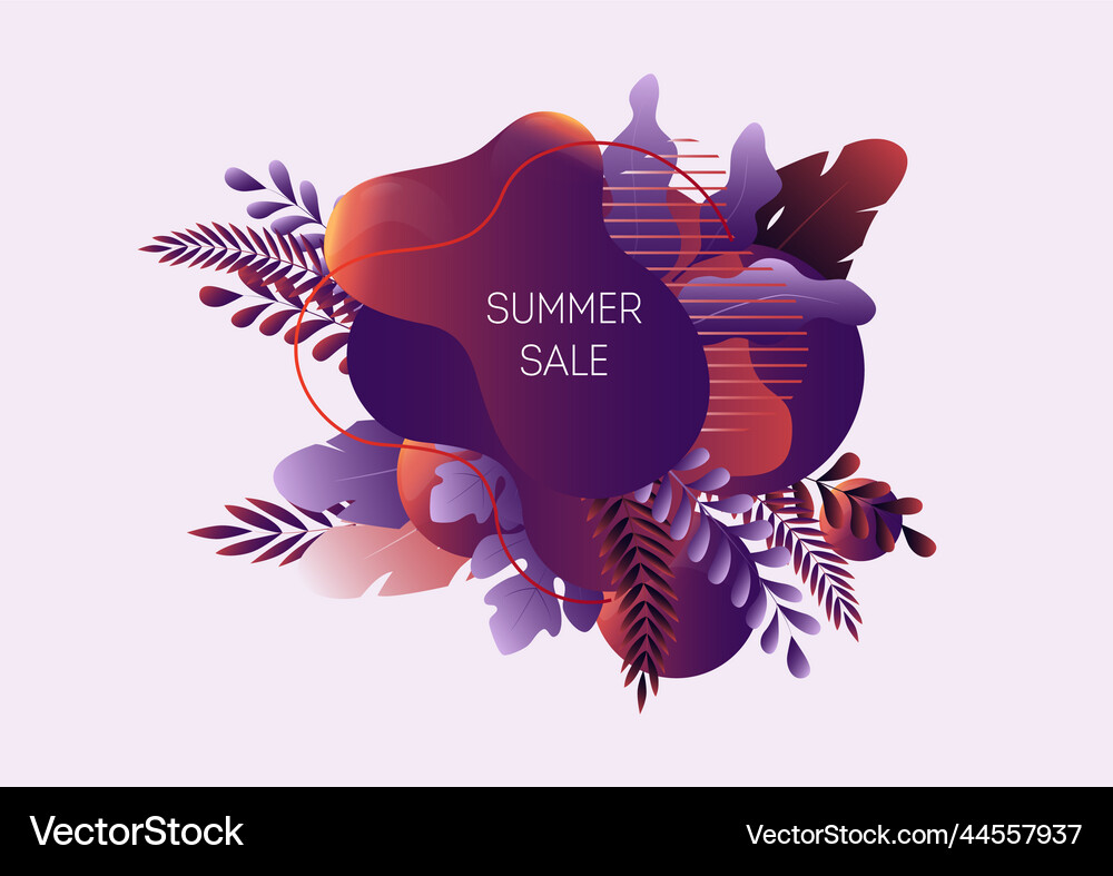 Summer sale web banner with abstract liquid Vector Image