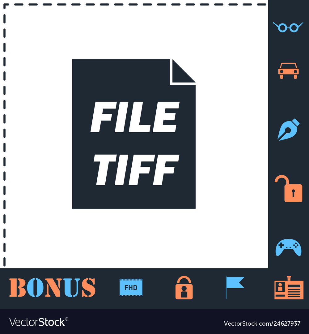 Tiff file icon flat Royalty Free Vector Image - VectorStock