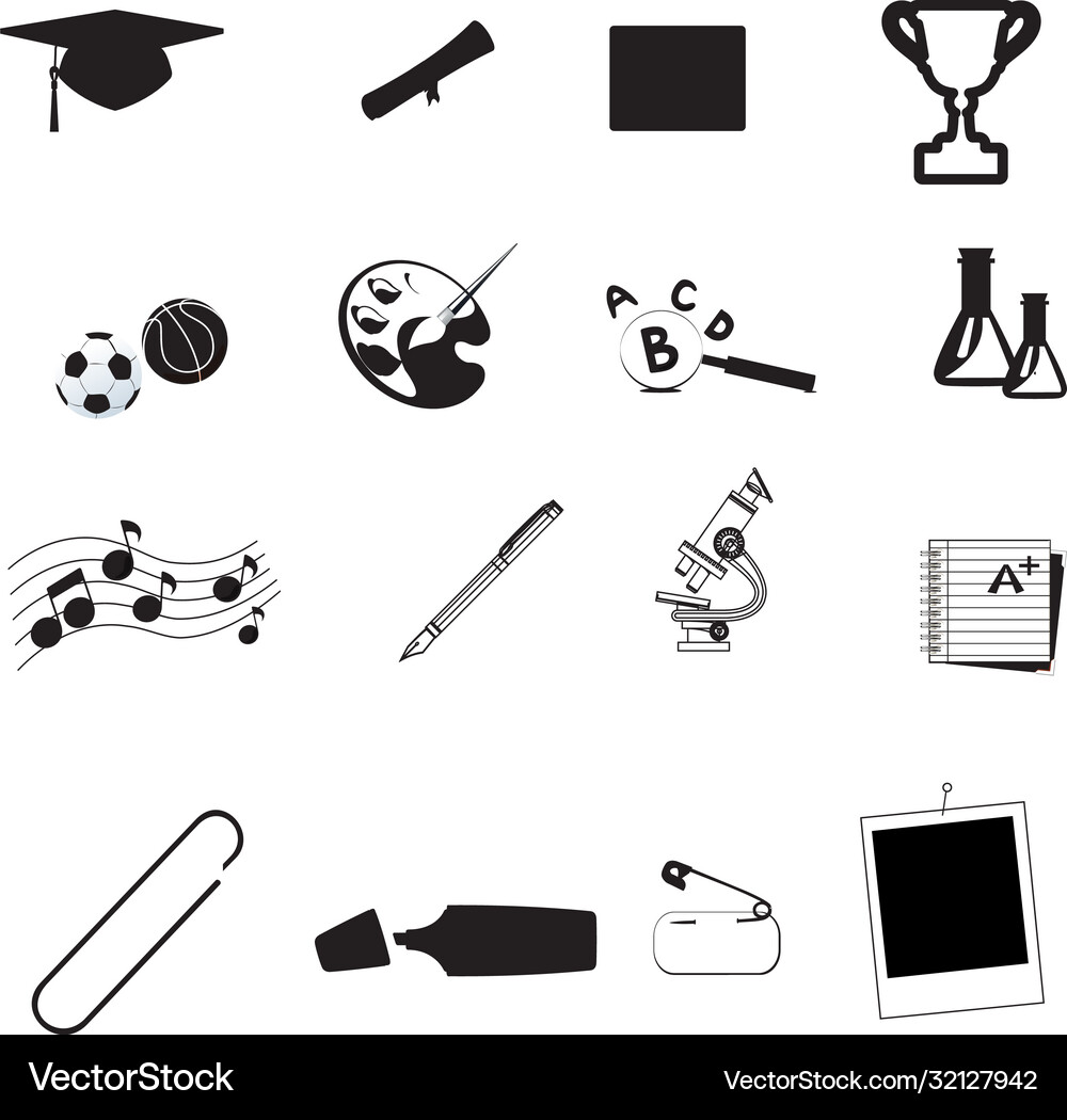 Collection icons for web design isolated on white Vector Image