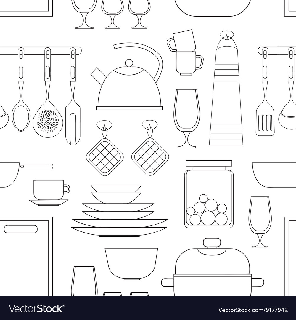 Cooking tools pattern Royalty Free Vector Image
