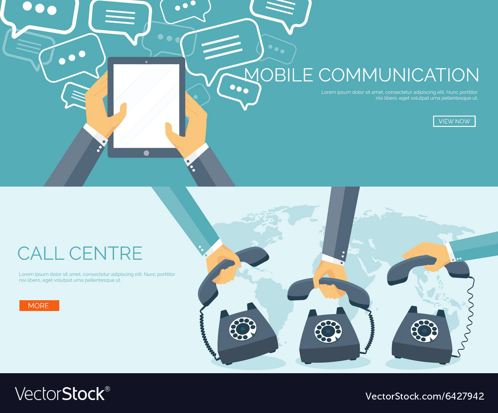 Flat communication background Royalty Free Vector Image