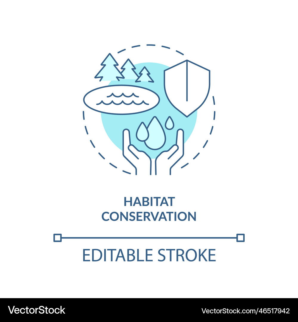 Habitat conservation turquoise concept icon Vector Image