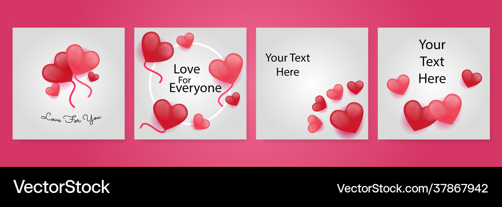 Happy mothers day template set valentines Vector Image