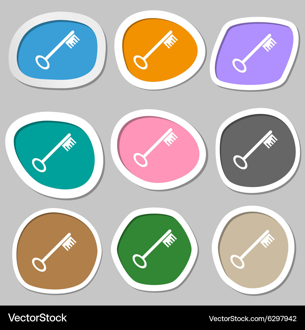 Key icon sign multicolored paper stickers Vector Image