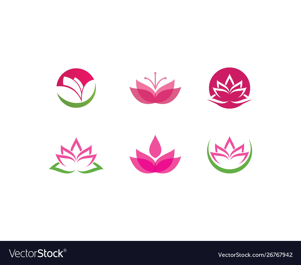 Lotus flowers logo template Royalty Free Vector Image