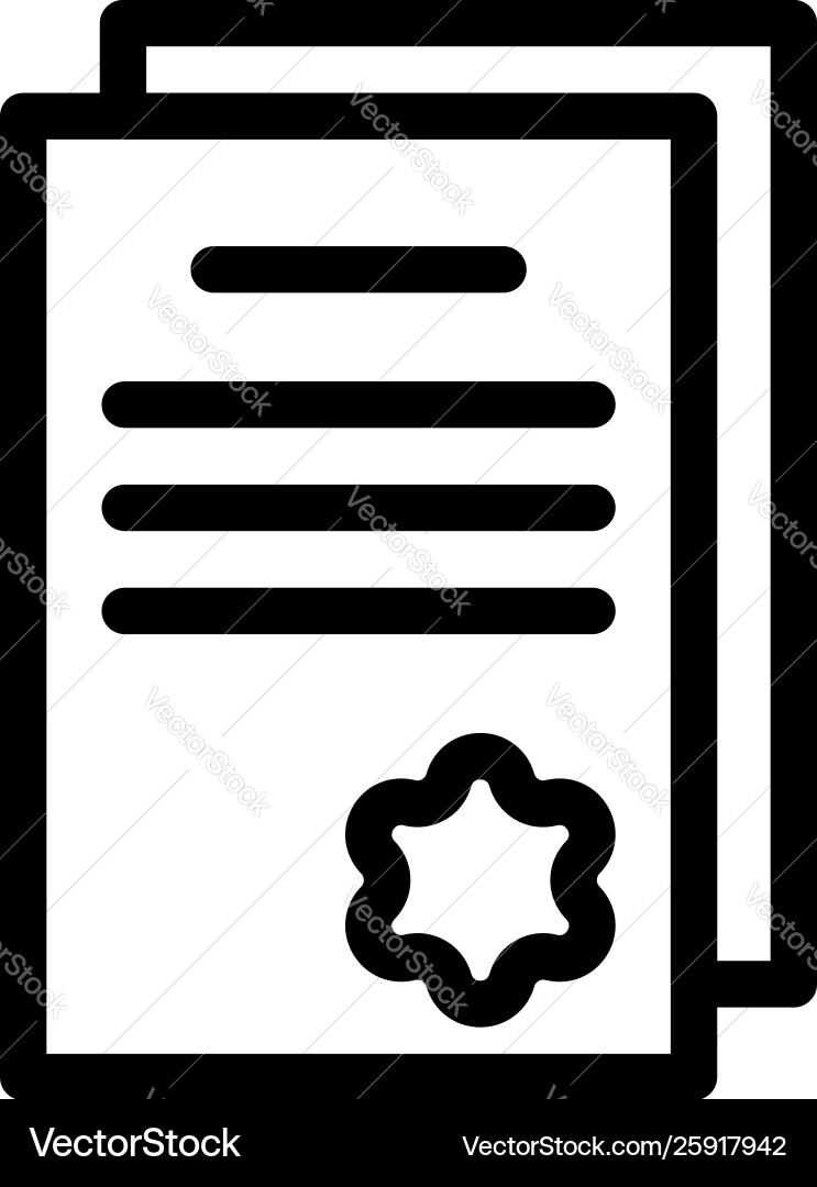 Police papers icon outline style Royalty Free Vector Image