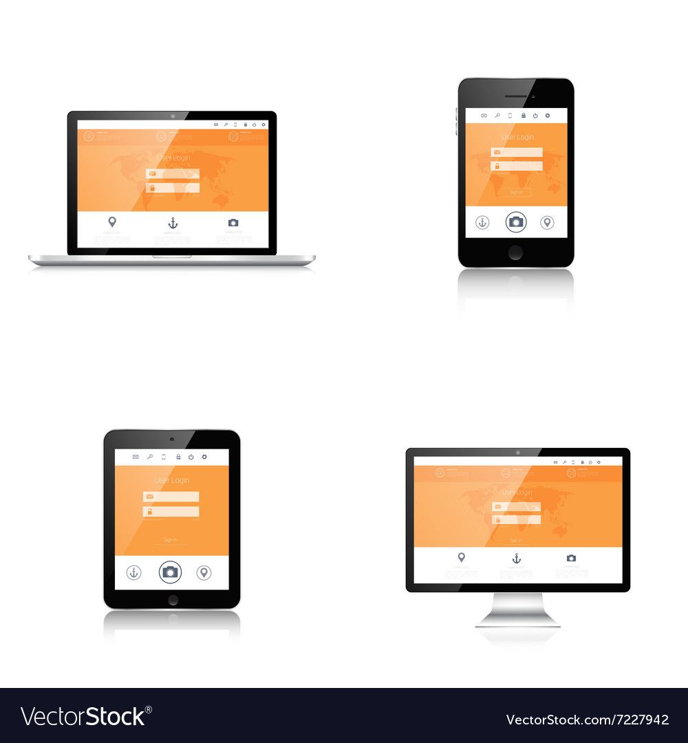 Responsive web design adaptive user interface Vector Image