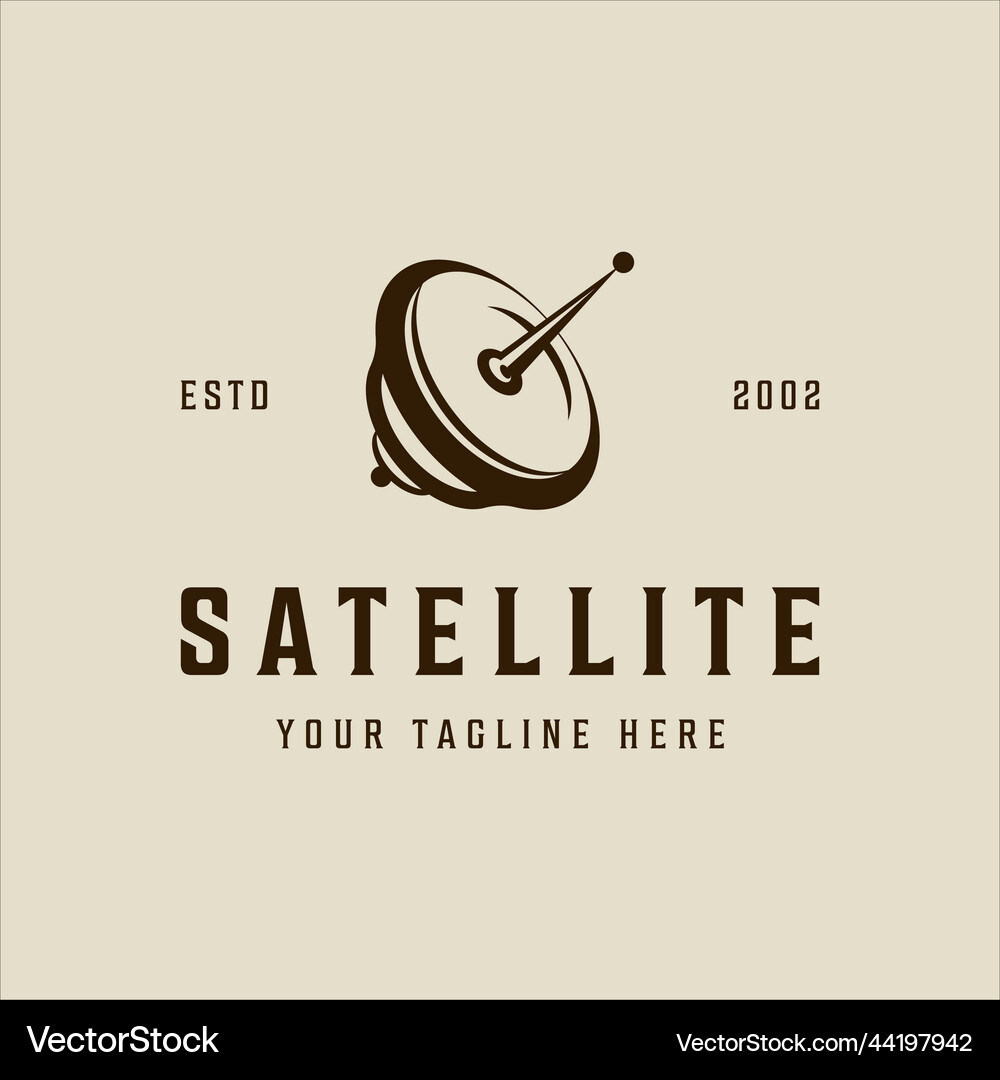 Satellite logo vintage template icon graphic Vector Image