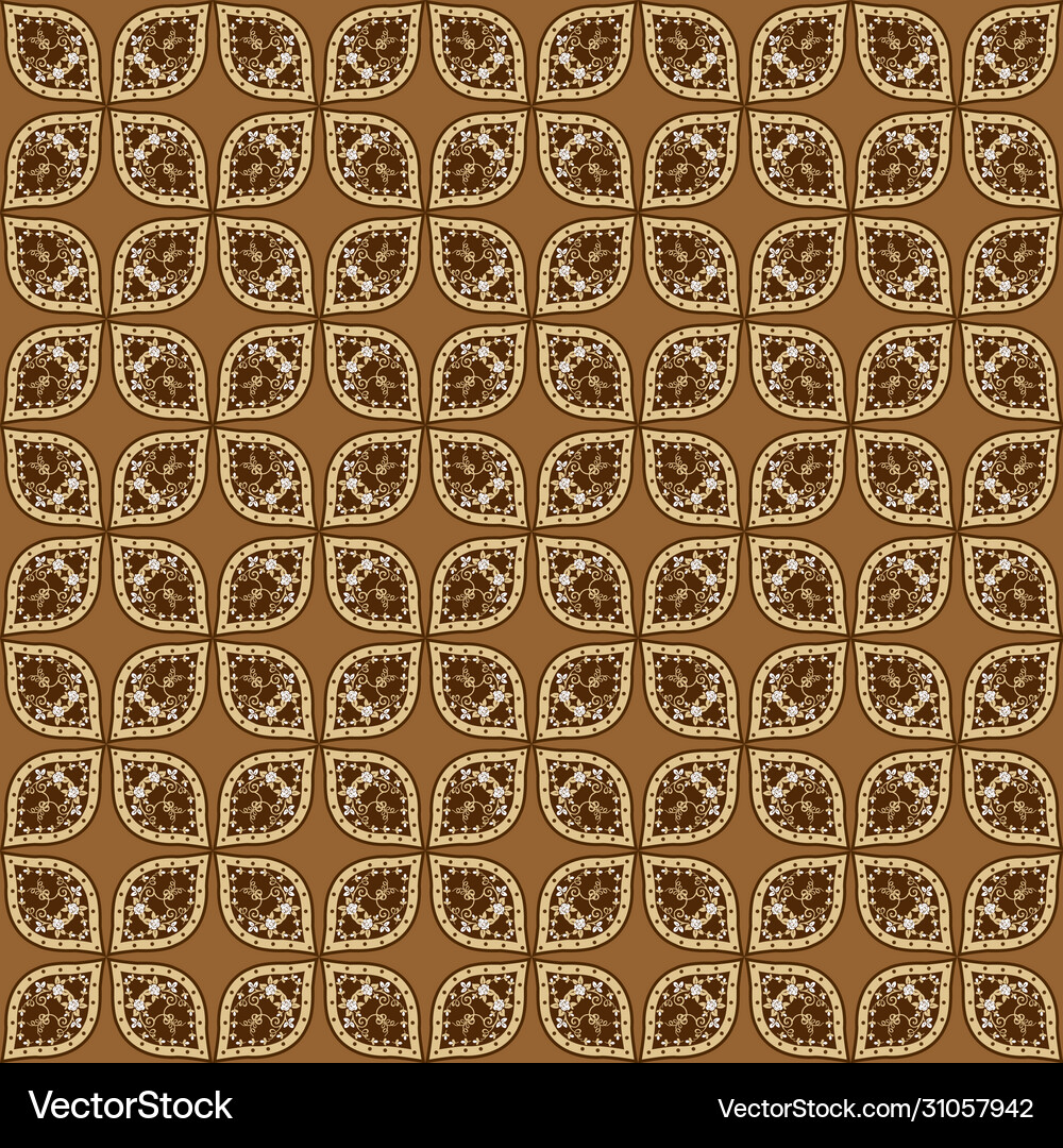 Seamless brown color for elegant javanese batik Vector Image
