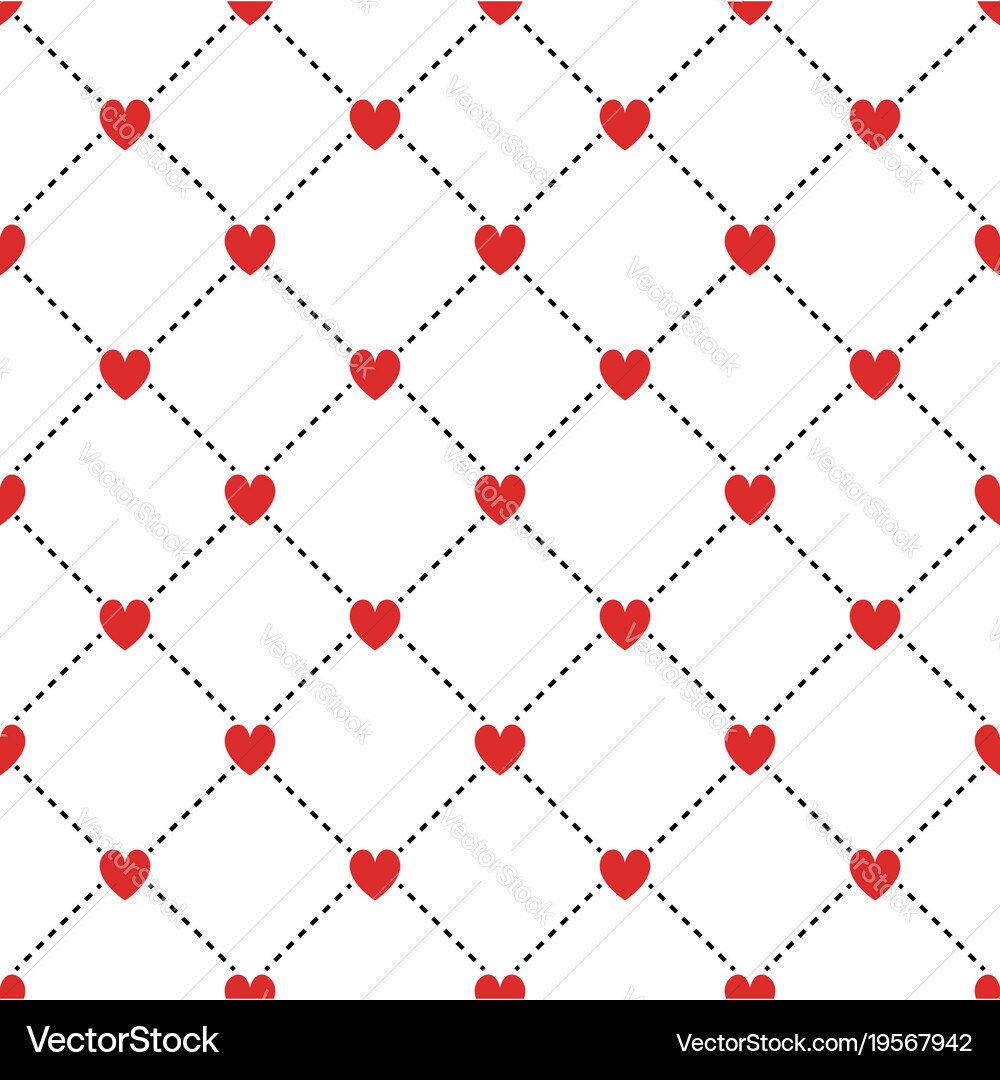 Small hearts seamless pattern symmetry rhombus Vector Image