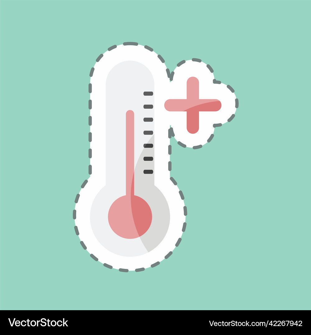 Sticker line cut heat wave suitable for disasters Vector Image