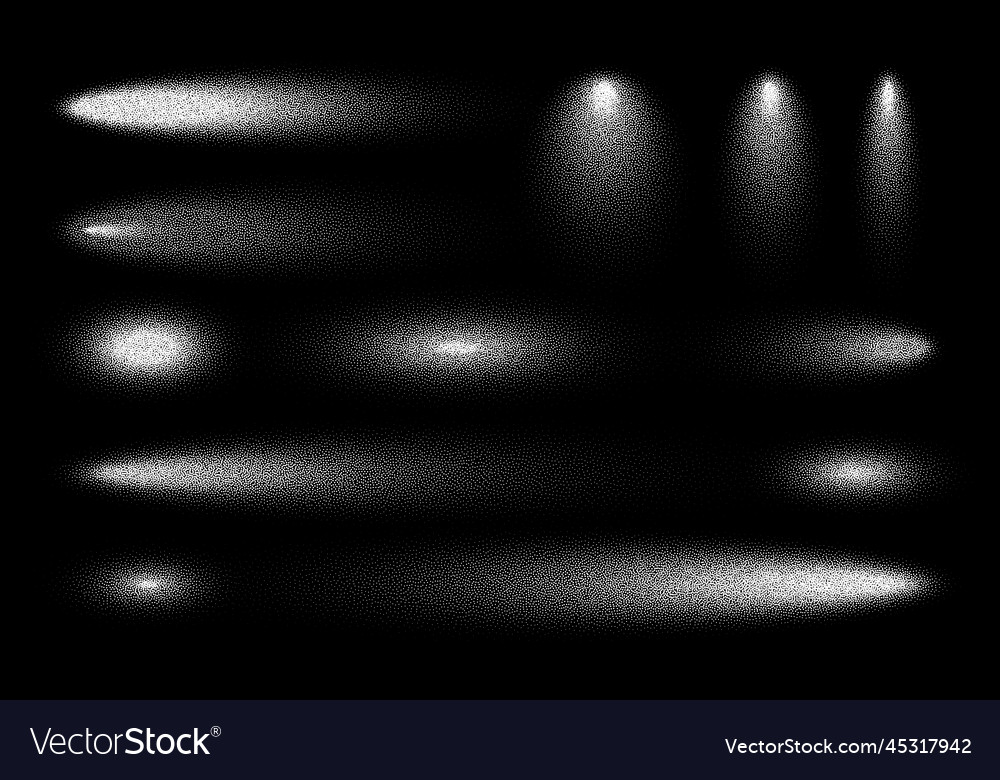 Stipple shadows set dotted design elements Vector Image