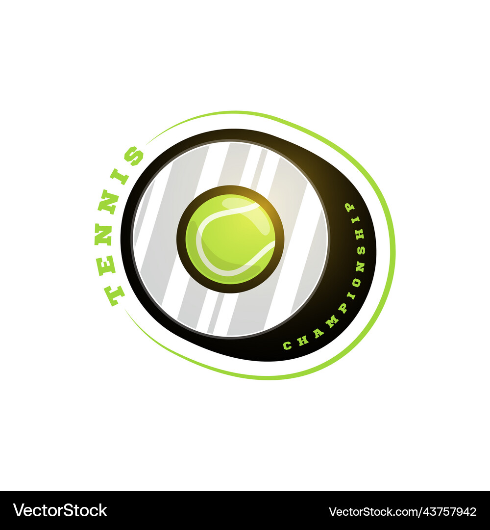 Tennis circular logo modern professional Vector Image