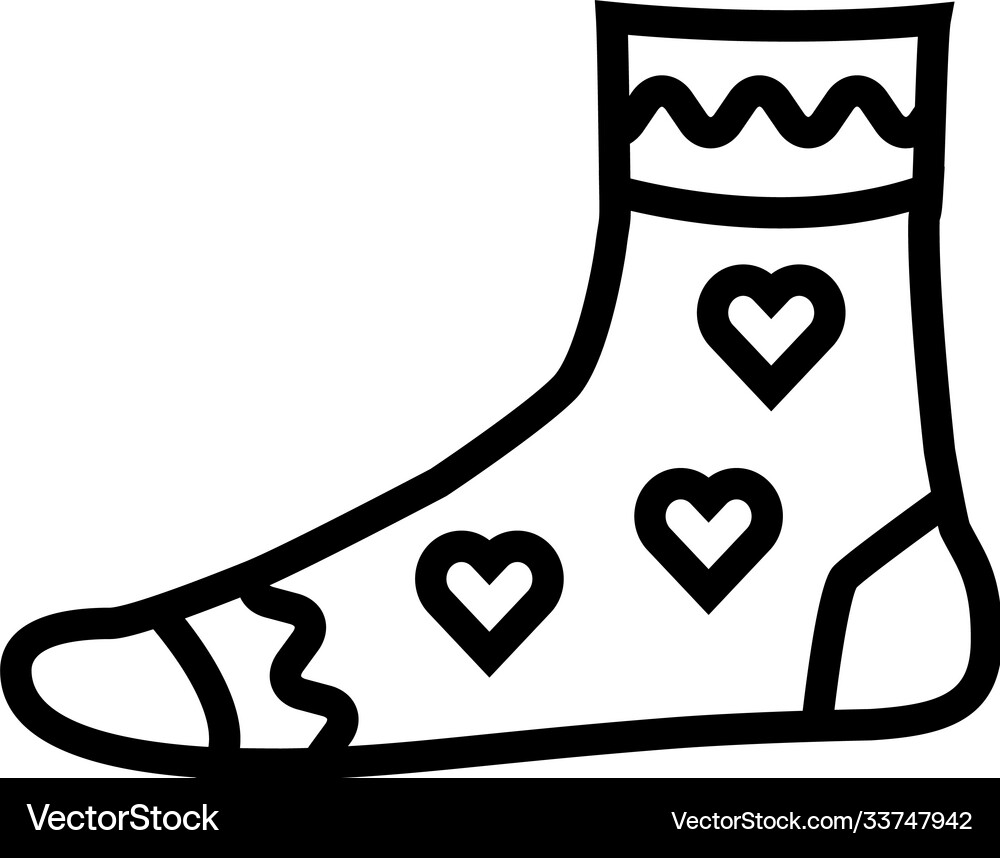 Women sock line icon isolated Royalty Free Vector Image