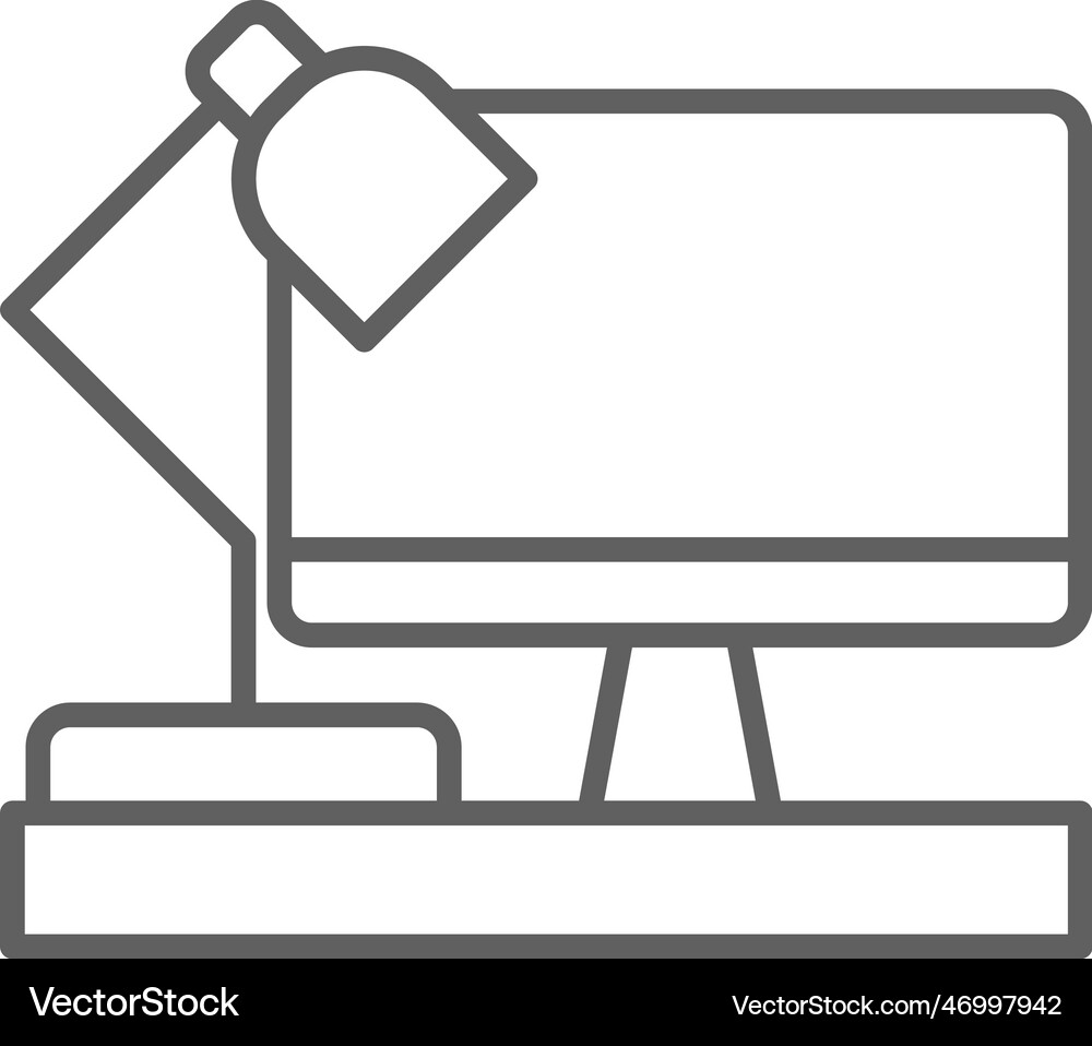 Workspace business and office icon with black Vector Image