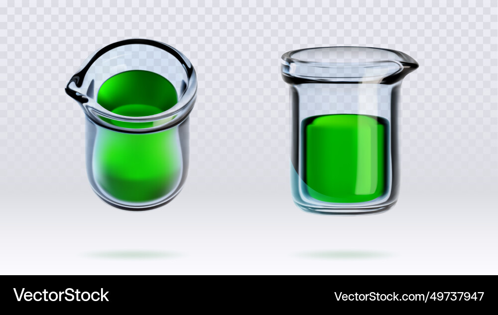 Chemistry laboratory glass beaker flask for test Vector Image