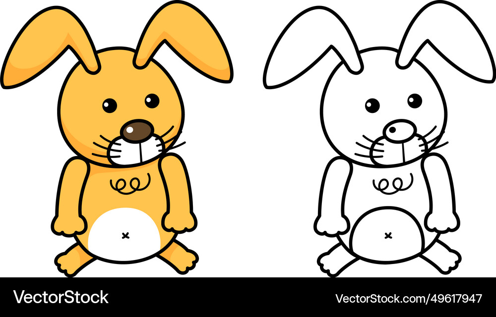 Colorful cartoon character rabbit Royalty Free Vector Image